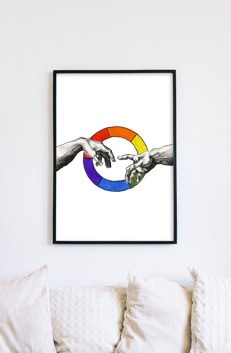 A Touch of Color LGBTQ Christian Art Queer Religious Art Pencil Drawing ...