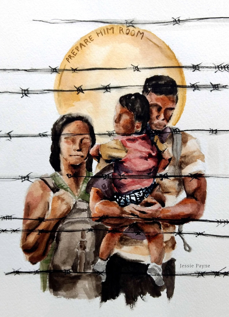 Prepare Him Room 2021 - Painting of Refugees- Watercolor- Christmas ...