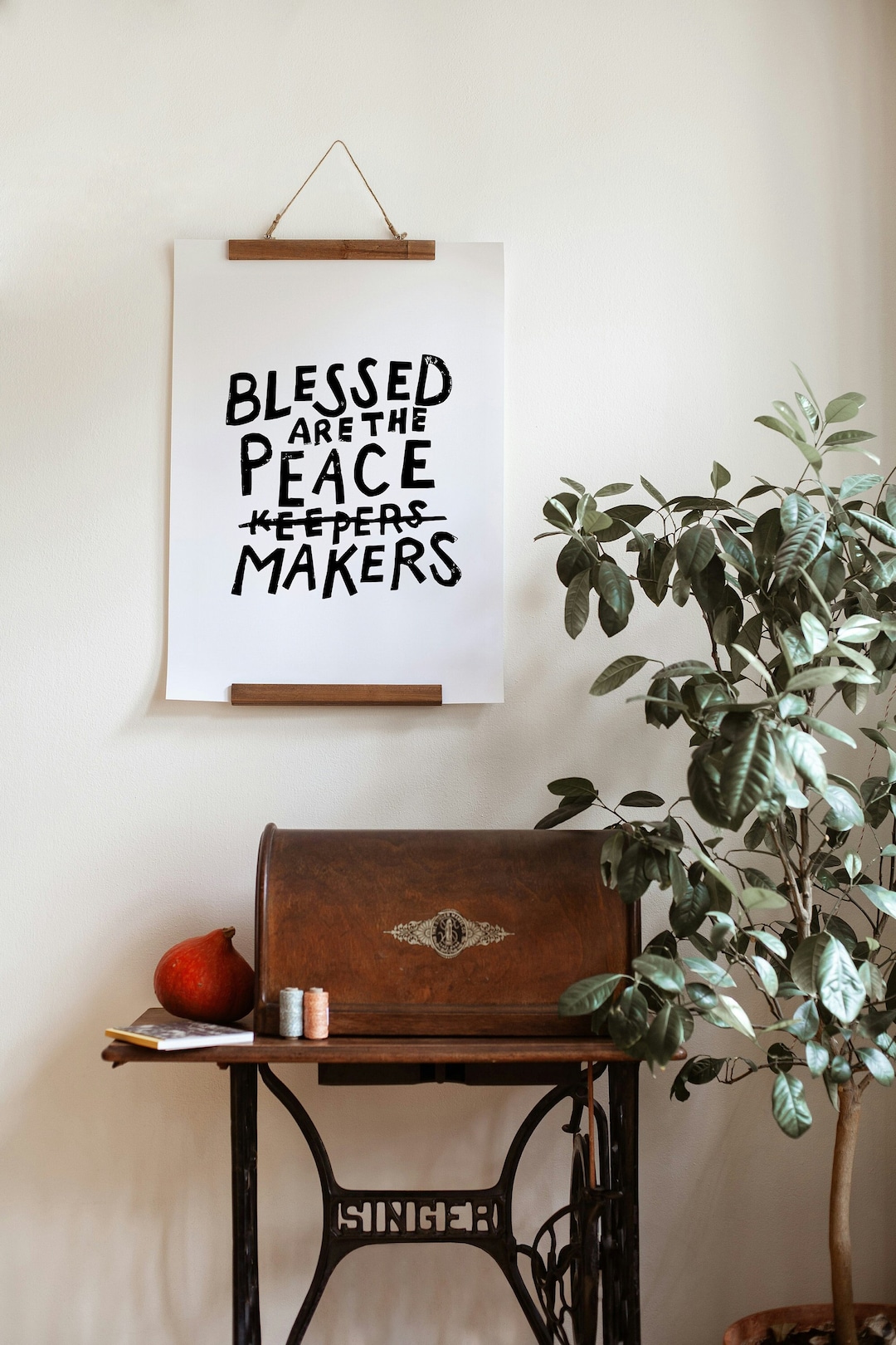 Blessed Are the Peacemakers Linocut Print – Inspirational Word Art - Etsy