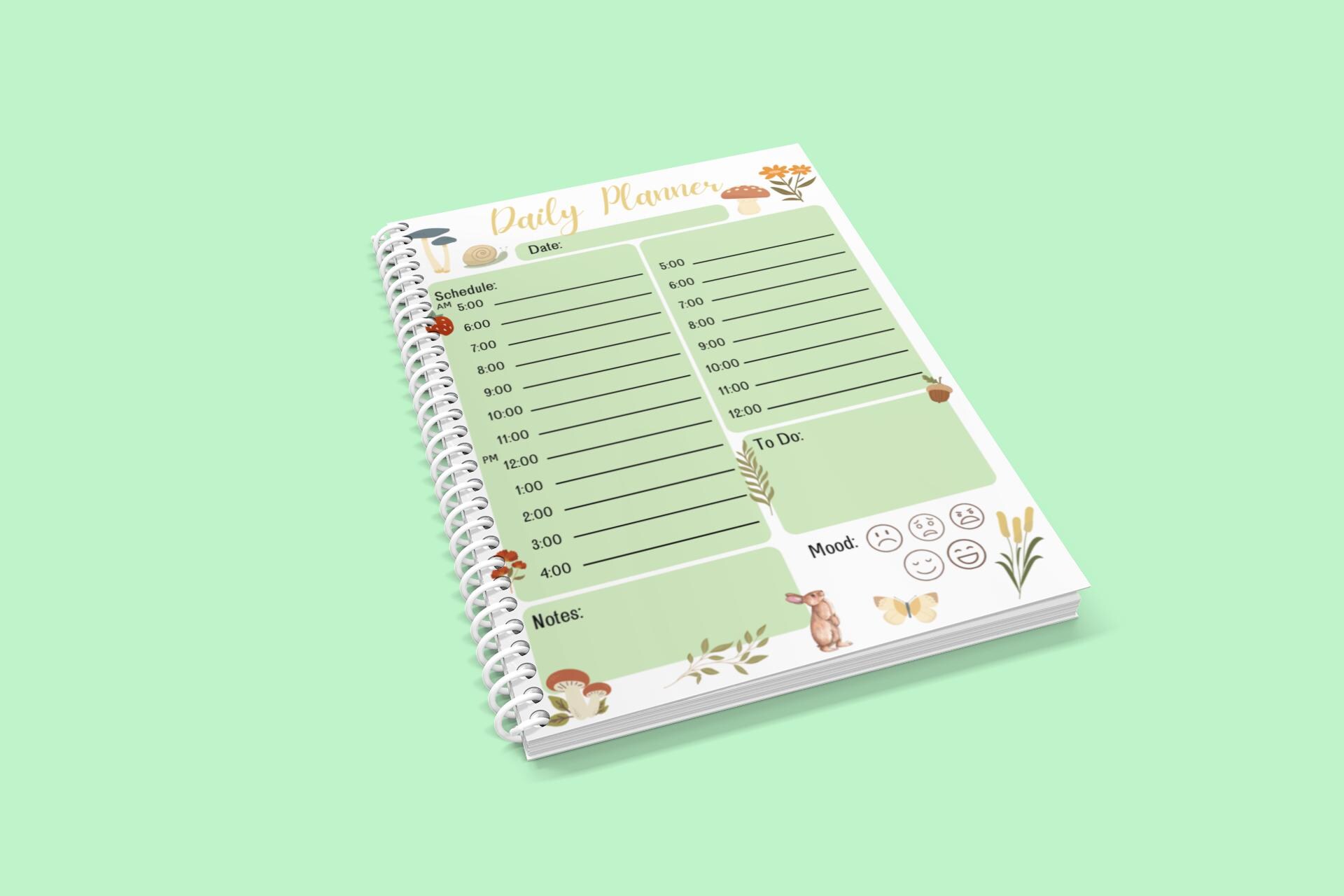 Cottagecore Planner Pages, PDF Planner, Daily Schedule, A5 Printable ...