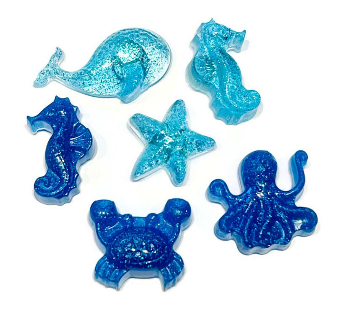 Glittery Sea Creatures Resin Magnets - Set of 3 - Etsy