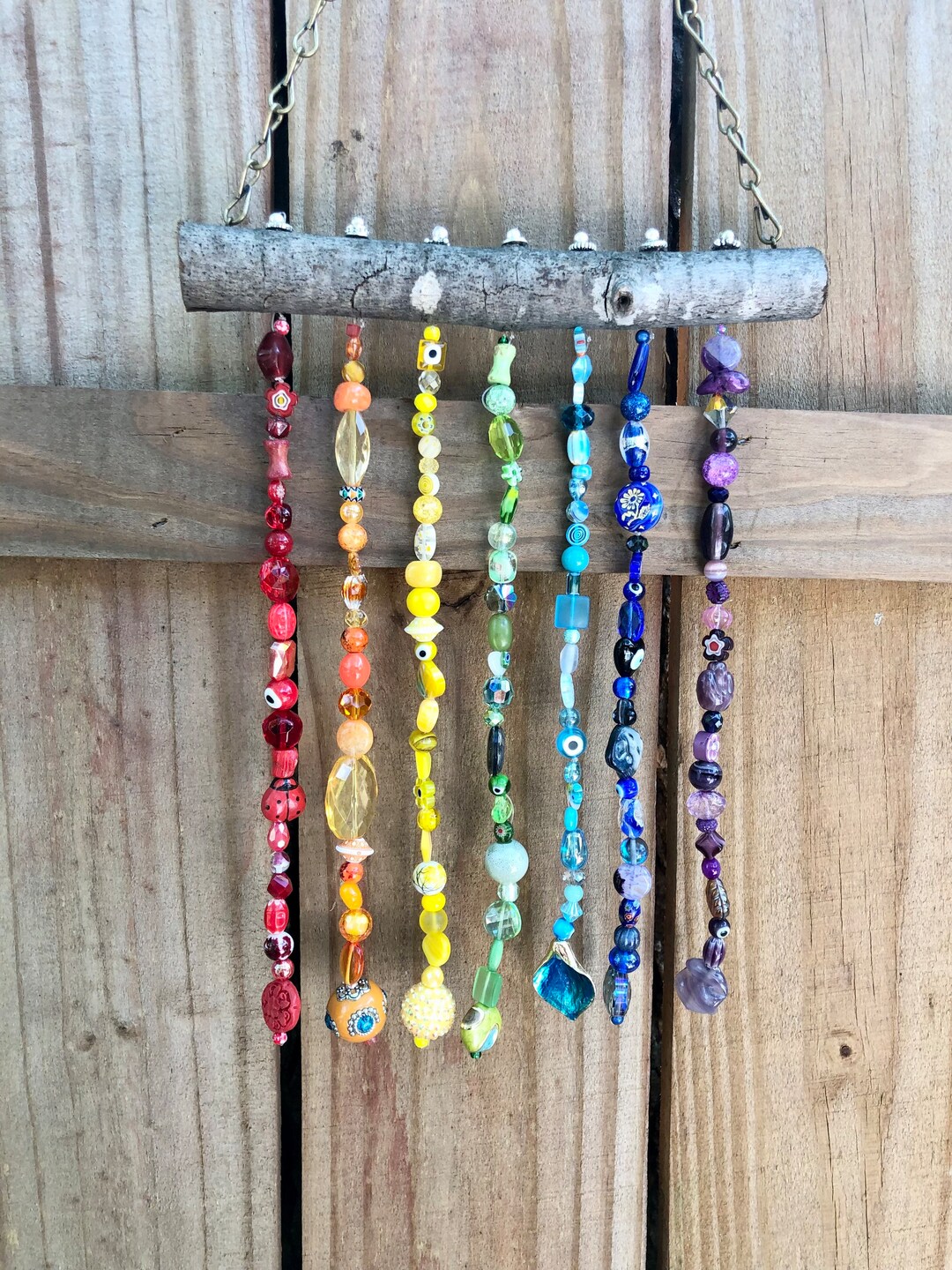 Rainbow Beaded Sun Catcher - Etsy