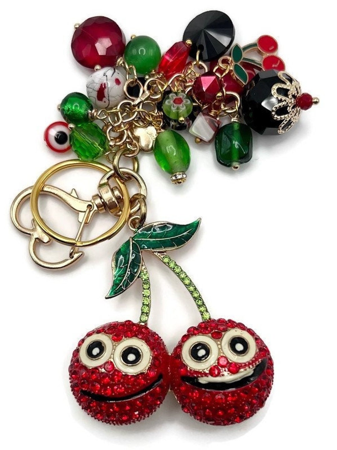 Red Crystal Cherry Keychain - Etsy
