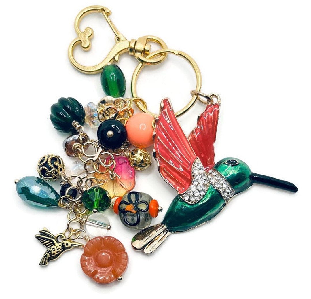 Crystal Hummingbird Keychain Green or Yellow - Etsy