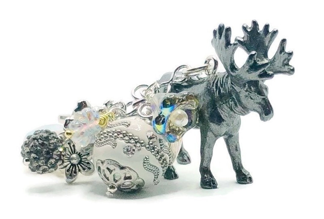 Shiny Grey Moose Keychain - Etsy