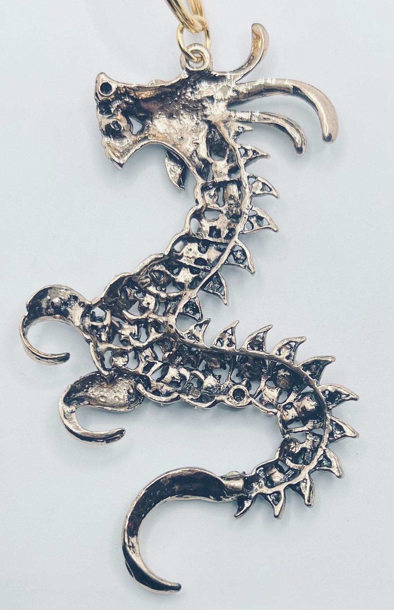 Pink Crystal Dragon Keychain - Etsy