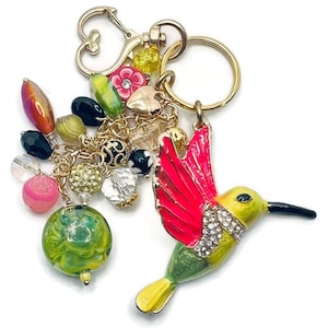Crystal Hummingbird Keychain - Green or Yellow - Etsy