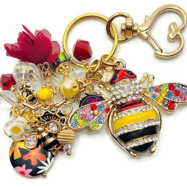 Bumble Bee Keychain - Etsy