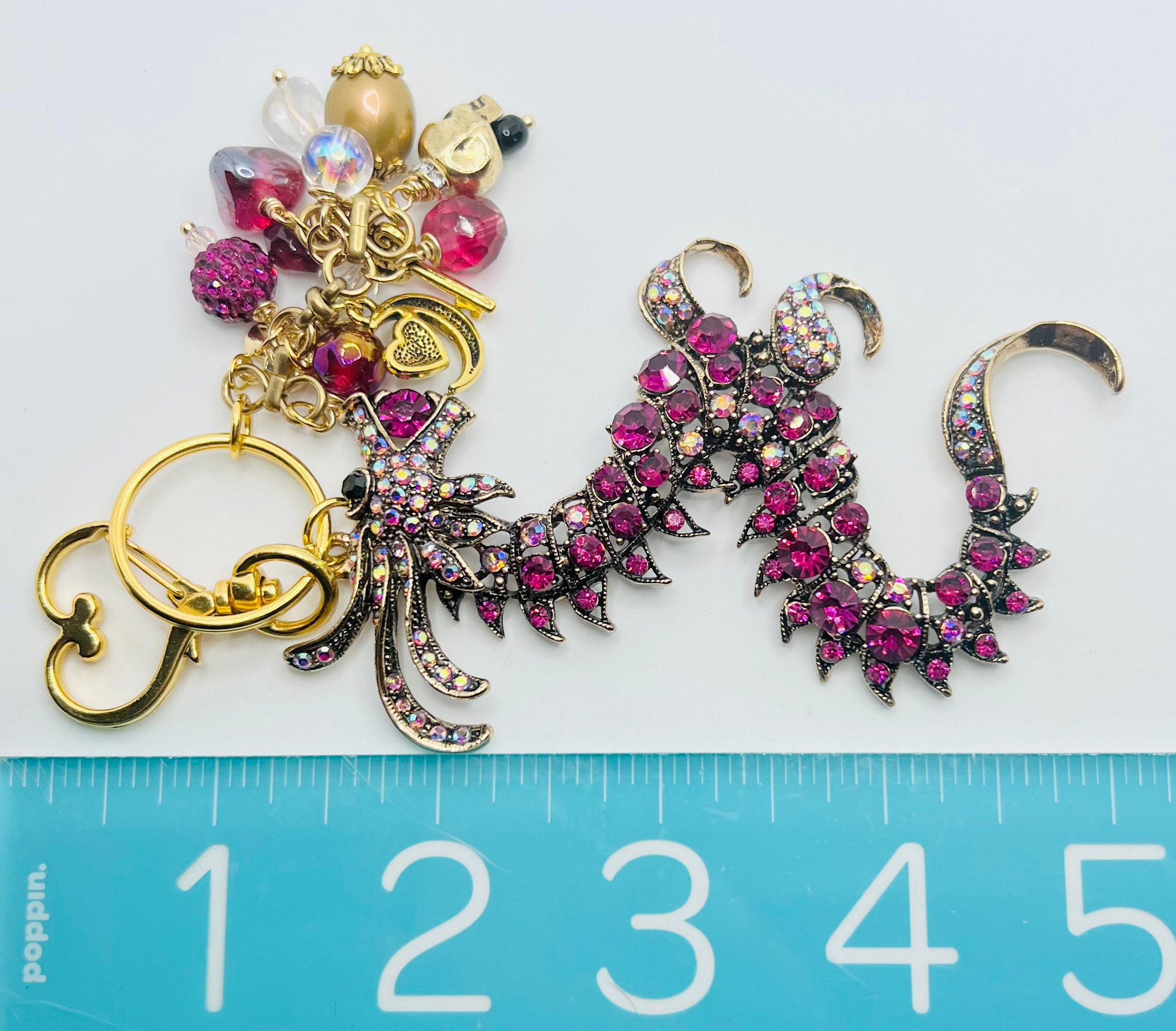 Pink Crystal Dragon Keychain - Etsy