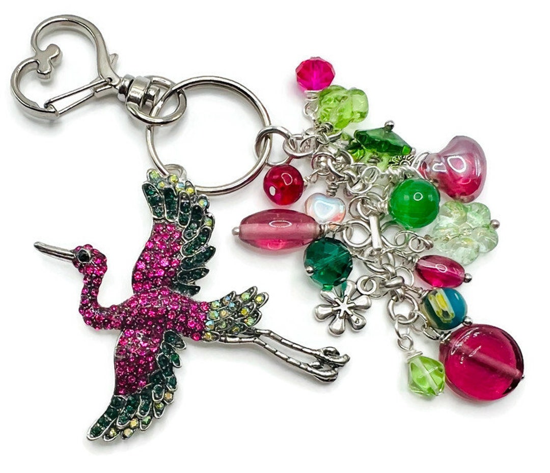Crystal Crane Keychain - Etsy