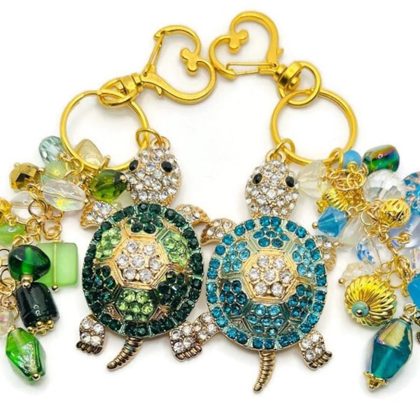 Crystal Turtle Keychain - Etsy