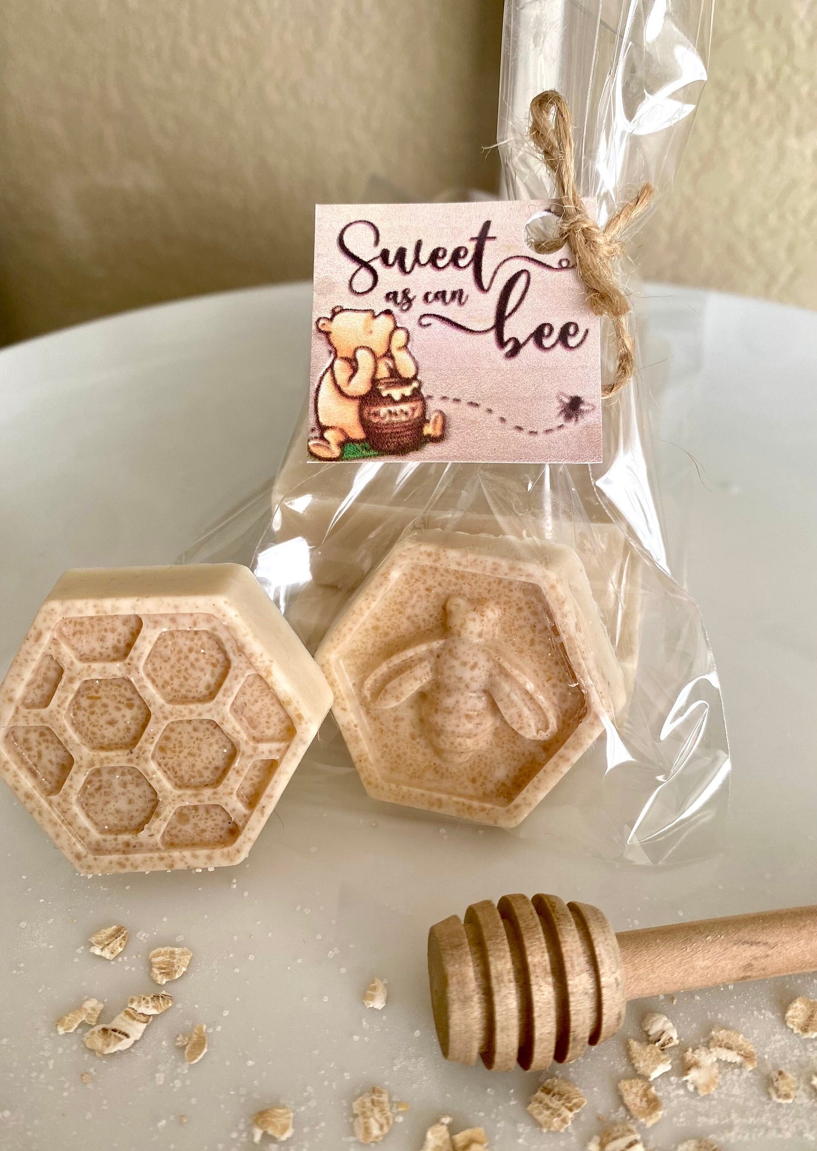 30 Oatmeal Bee + Honeycomb Soaps: Winnie the Pooh Party Favors, 1 Soap ...