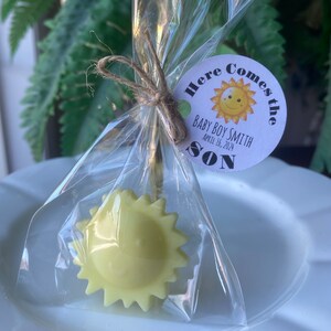 10 Sun Soap Party Favors Here Comes the Son Baby Shower Hello Sunshine ...