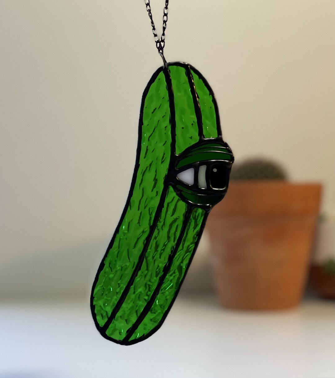 Pickle Suncatcher Quircky Food Window Hanging Pickle With Eye Sassy ...