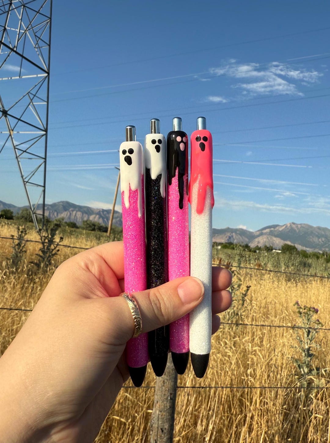 Ghost Pen, Glitter Inkjoy Gel Pen, Hot Pink Ghost Pen, Black Holo Ghost ...