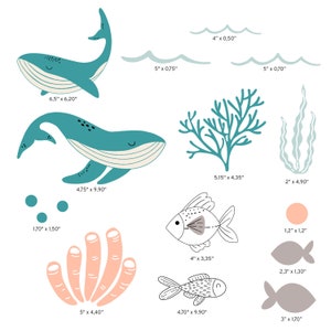 Marine Animals Wall Decals | Marine Life Themed Animal Stickers, Peel ...