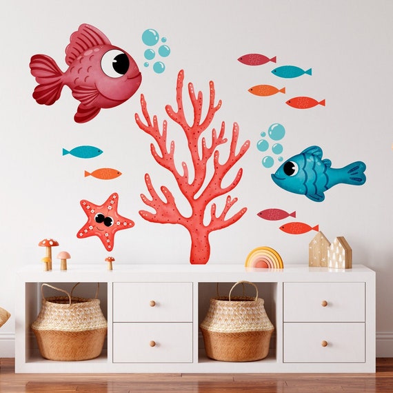 Under the Sea World Wall Decals Fish Stickers Ocean Wall - Etsy