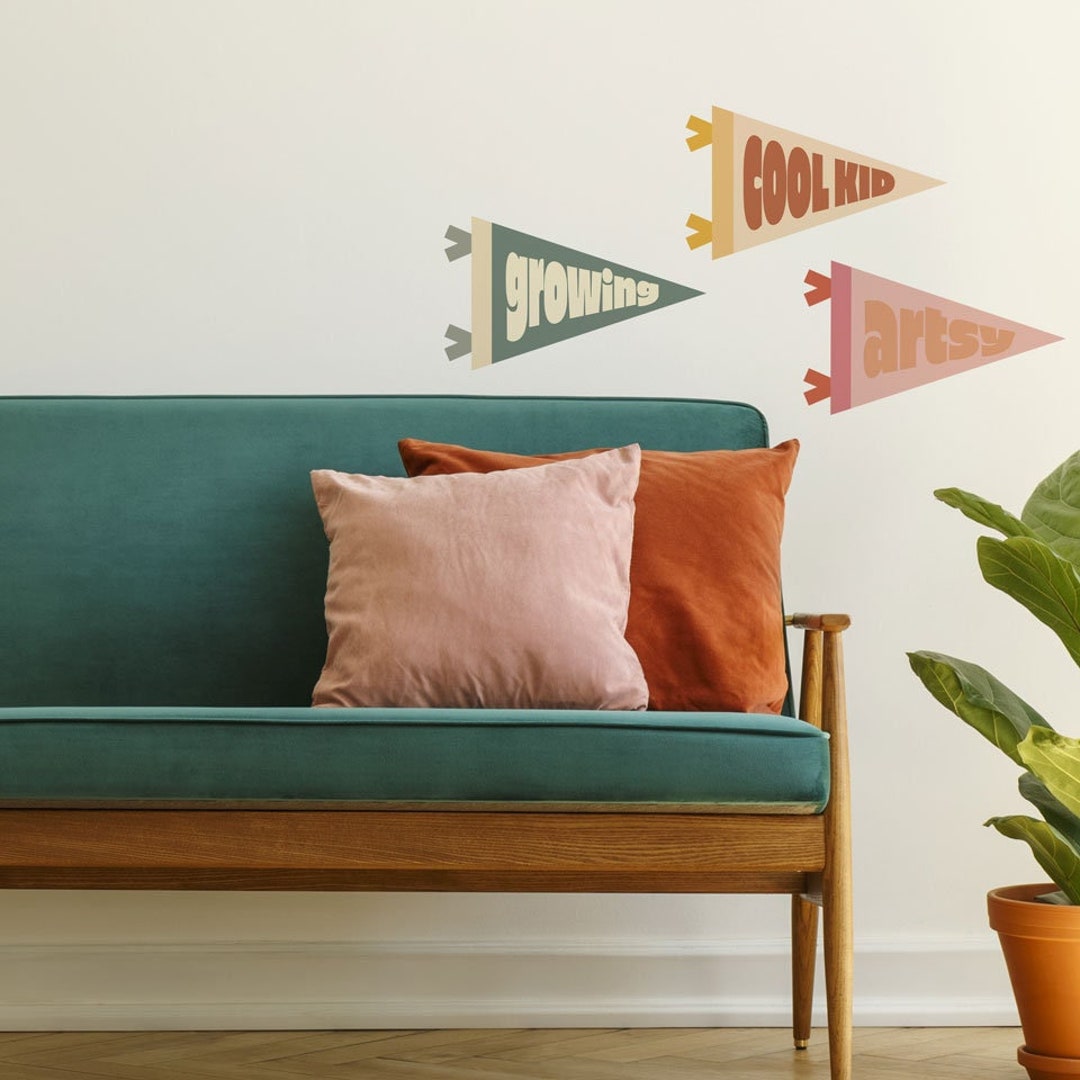 Pennants Wall Decal Varsity Pennants Decals, Pennants Stickers, Artsy ...