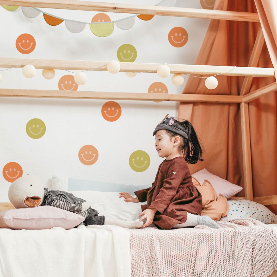 Smiley Pop Retro Wall Decals | Smileys, Retro Pastel Color Decals ...