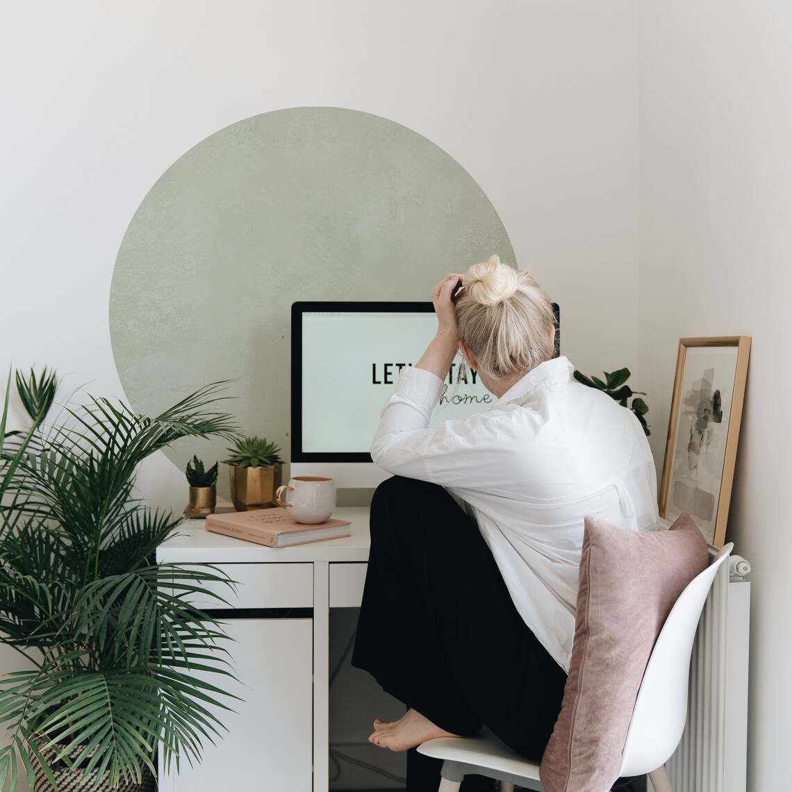 Mia Adhesive Wall Decal Circle Shape Sticker - Etsy