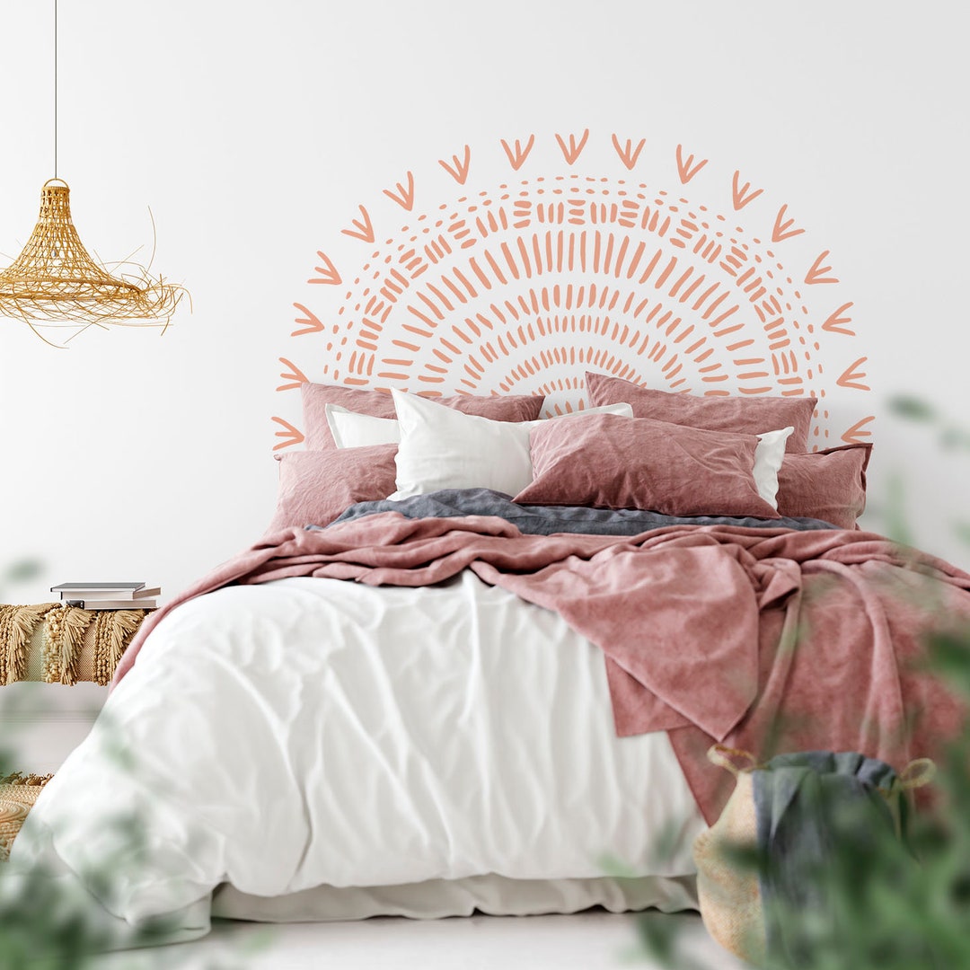 Boho Headboard Wall Decal | Bedroom Wall Decal, Boho Arch Headboard ...