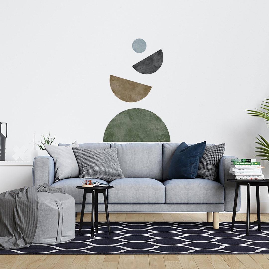 Geometrical Adhesive Wall Decal | Circle Shape Stickers | Igor - Etsy UK