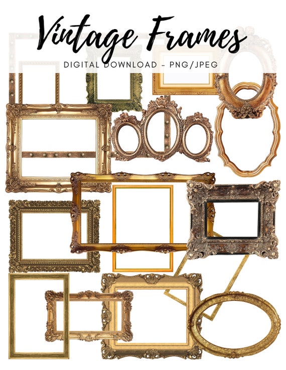 Vintage Picture Frame Clipart Digital Picture Frame Frame | Etsy