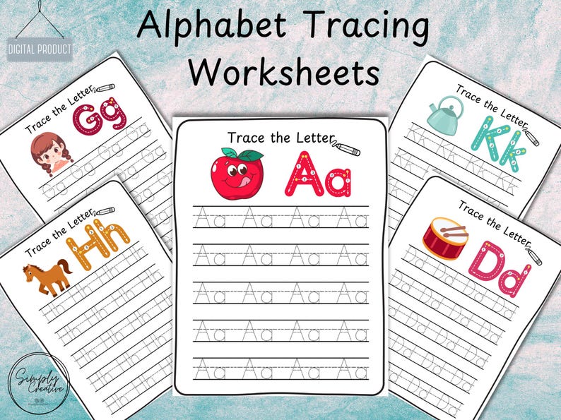 Printable Alphabet Tracing Worksheets for Kids | A-Z Letter Handwriting ...