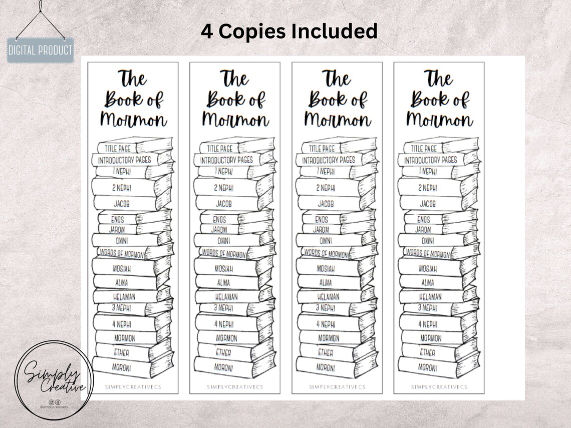 Come Follow Me Book of Mormon Reading Log Bookmark Come Follow Me 2024 ...