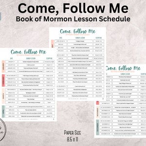 Come Follow Me Book of Mormon Lesson Schedule Come Follow Me 2024 Come Follow Me LDS Bom Come ...