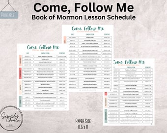Come Follow Me Book of Mormon Reading Schedule Handout Come Follow Me 2024 Come Follow Me LDS ...