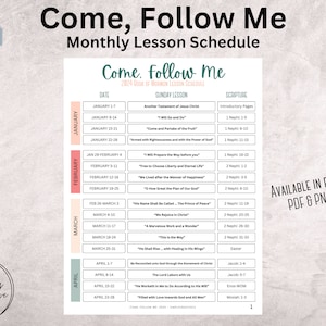 Come Follow Me Book of Mormon Lesson Schedule Come Follow Me 2024 Come ...
