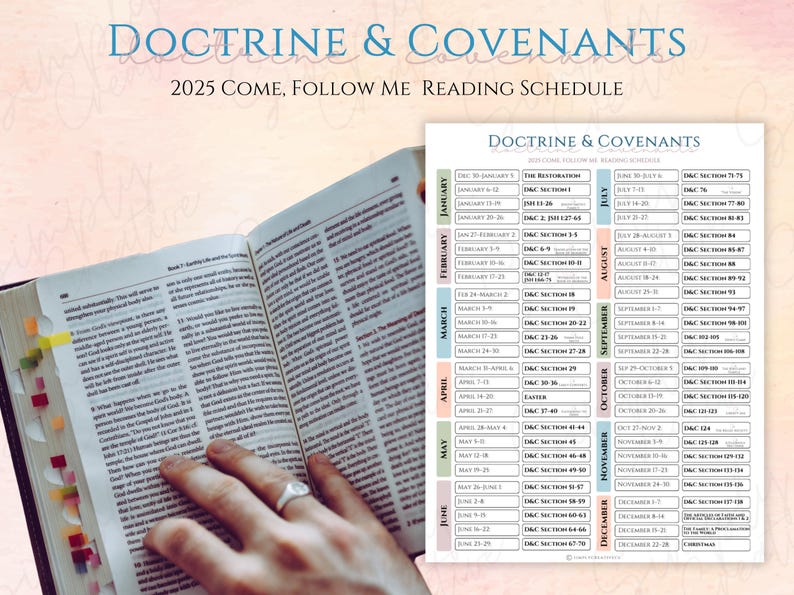 Come Follow Me Doctrine & Covenants Reading Schedule Come Follow Me 2025 LDS Study Book of ...