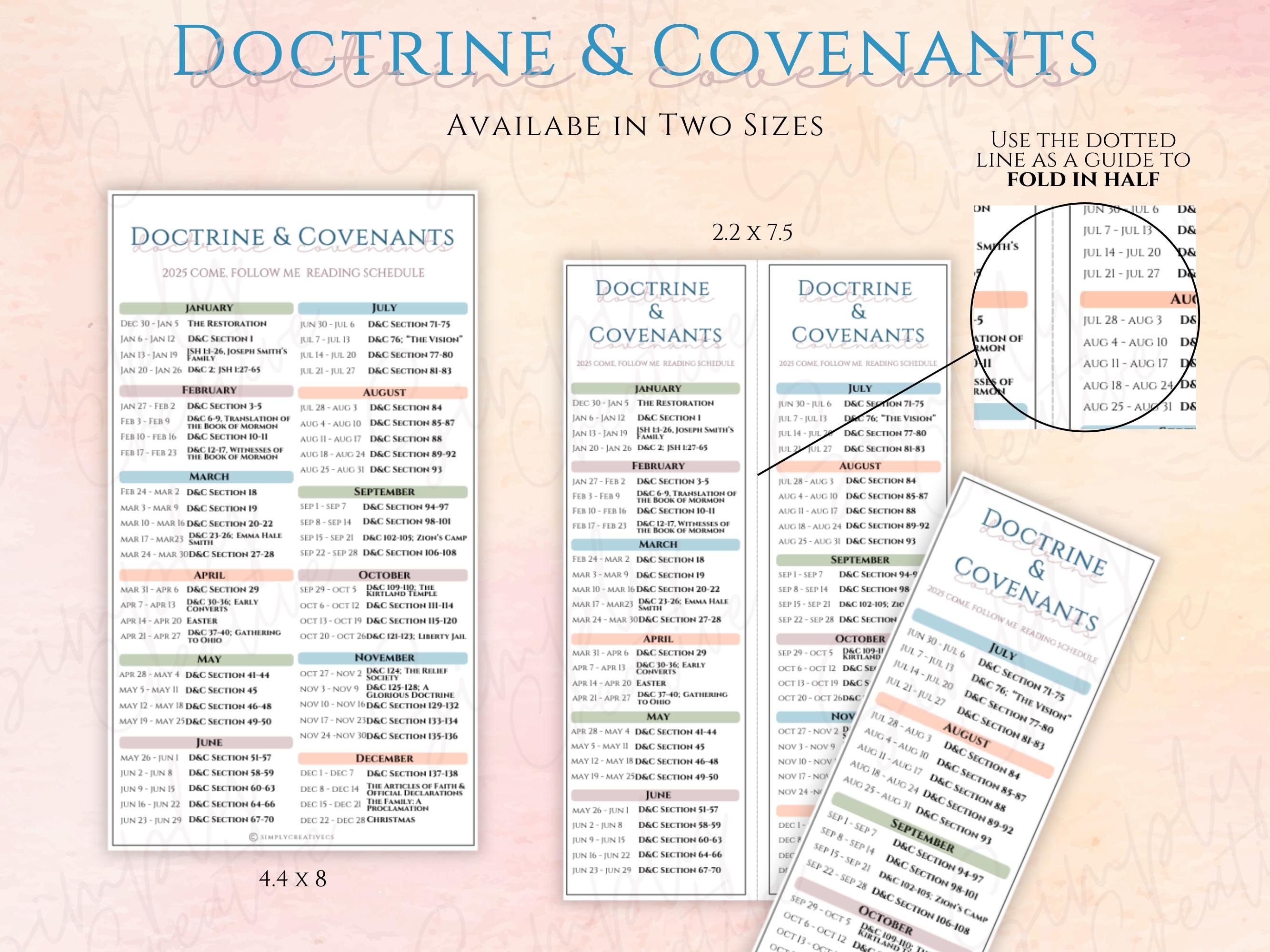 Come Follow Me Doctrine & Covenants Bookmark Come Follow Me 2025 Come ...
