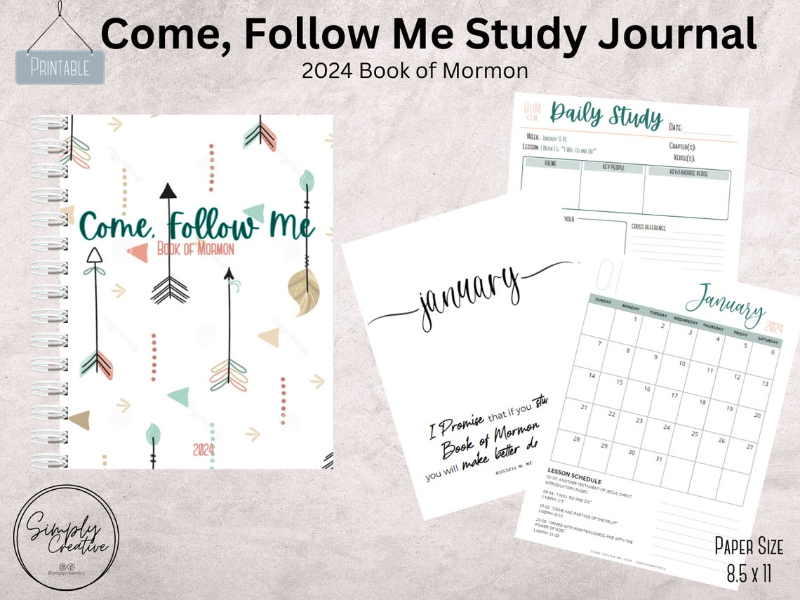 2024 Book of Mormon Come Follow Me Study Journal Come Follow Me Book of ...