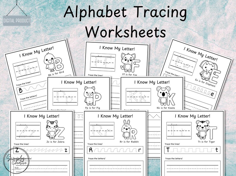 ABC I Know My Letter Printable A-Z Tracing Worksheets Alphabet ...