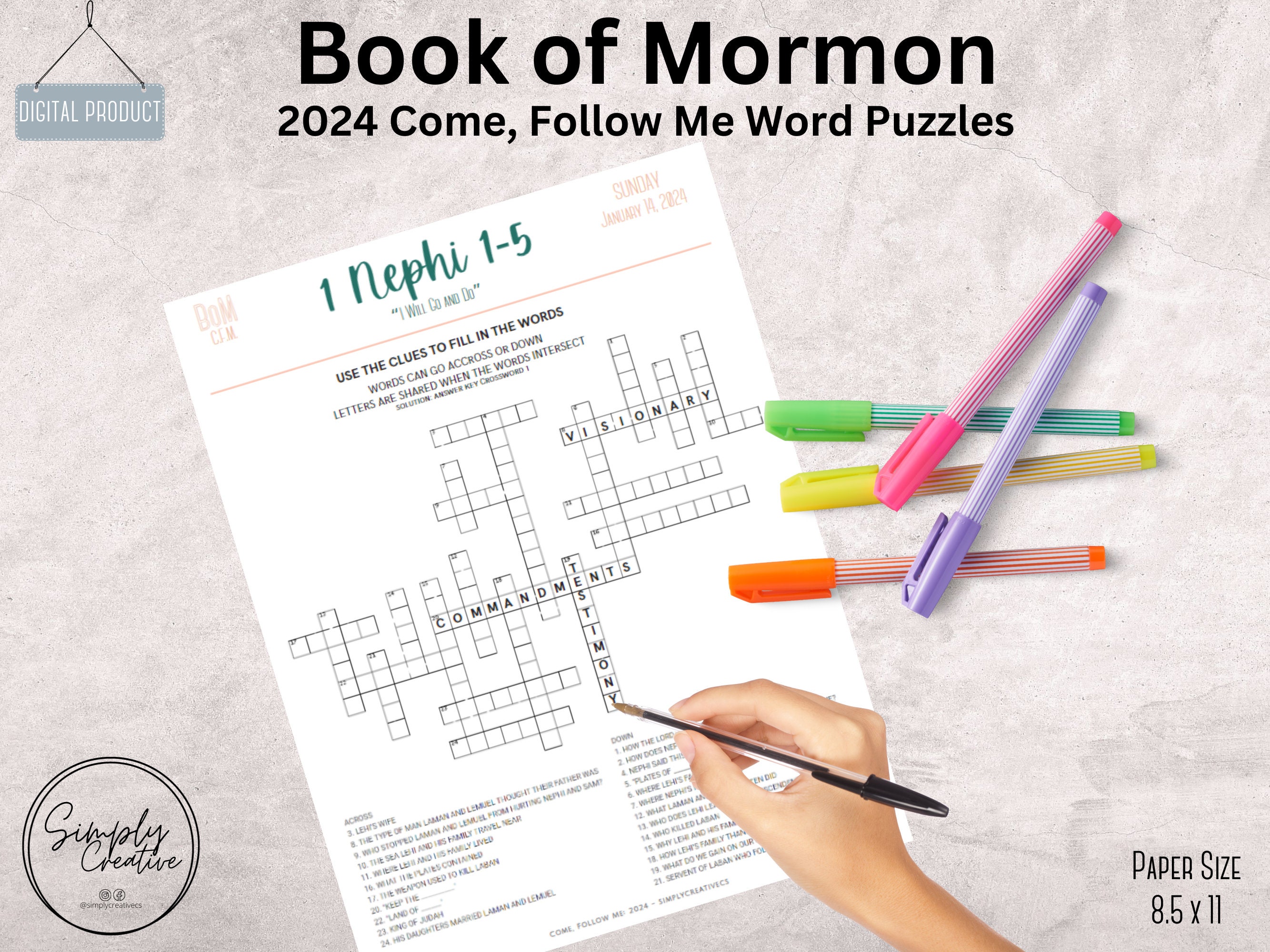 Come Follow Me Book of Mormon Puzzles | Come Follow Me 2024 | Come Follow Me | BOM Come Follow ...