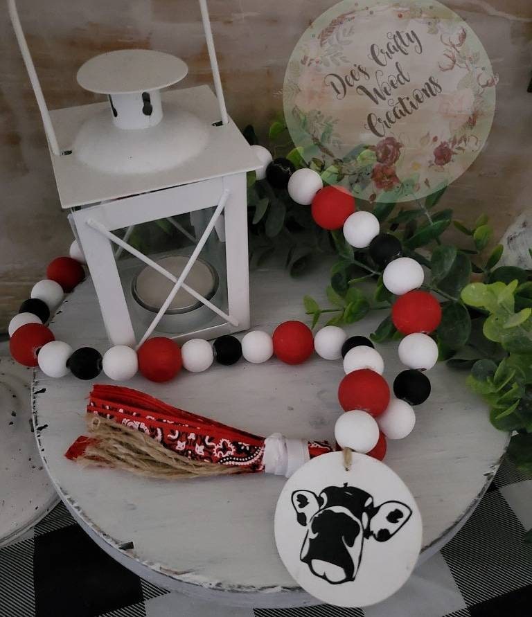 Cow beaded garland | Etsy