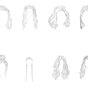 Womens Hair Fashion Set 6 Procreate Brush Stamps, 40 Hair Stamps - Etsy