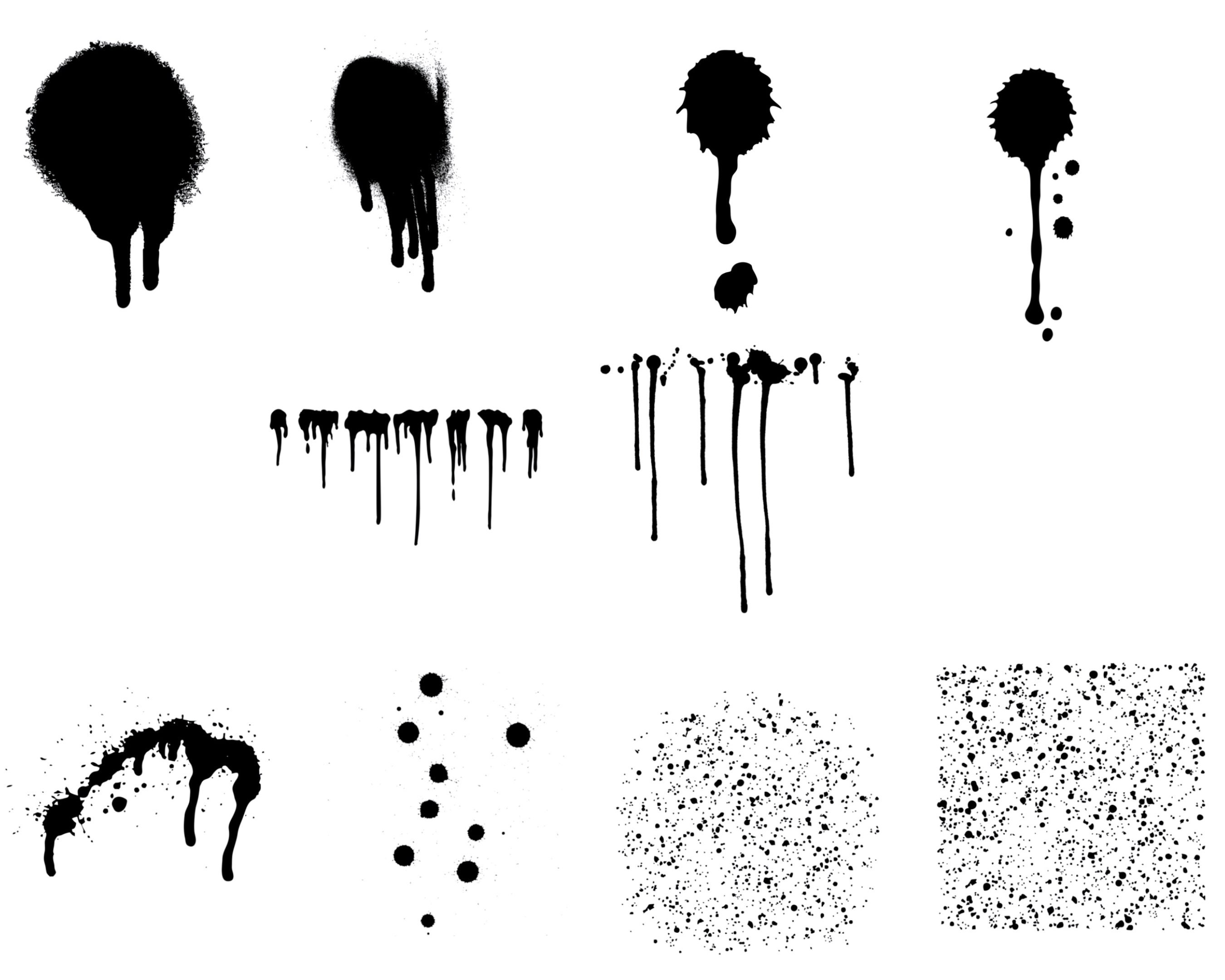 Splash Splatter Marks Set 1 Procreate Brush Stamps, 60 Splashes - Etsy