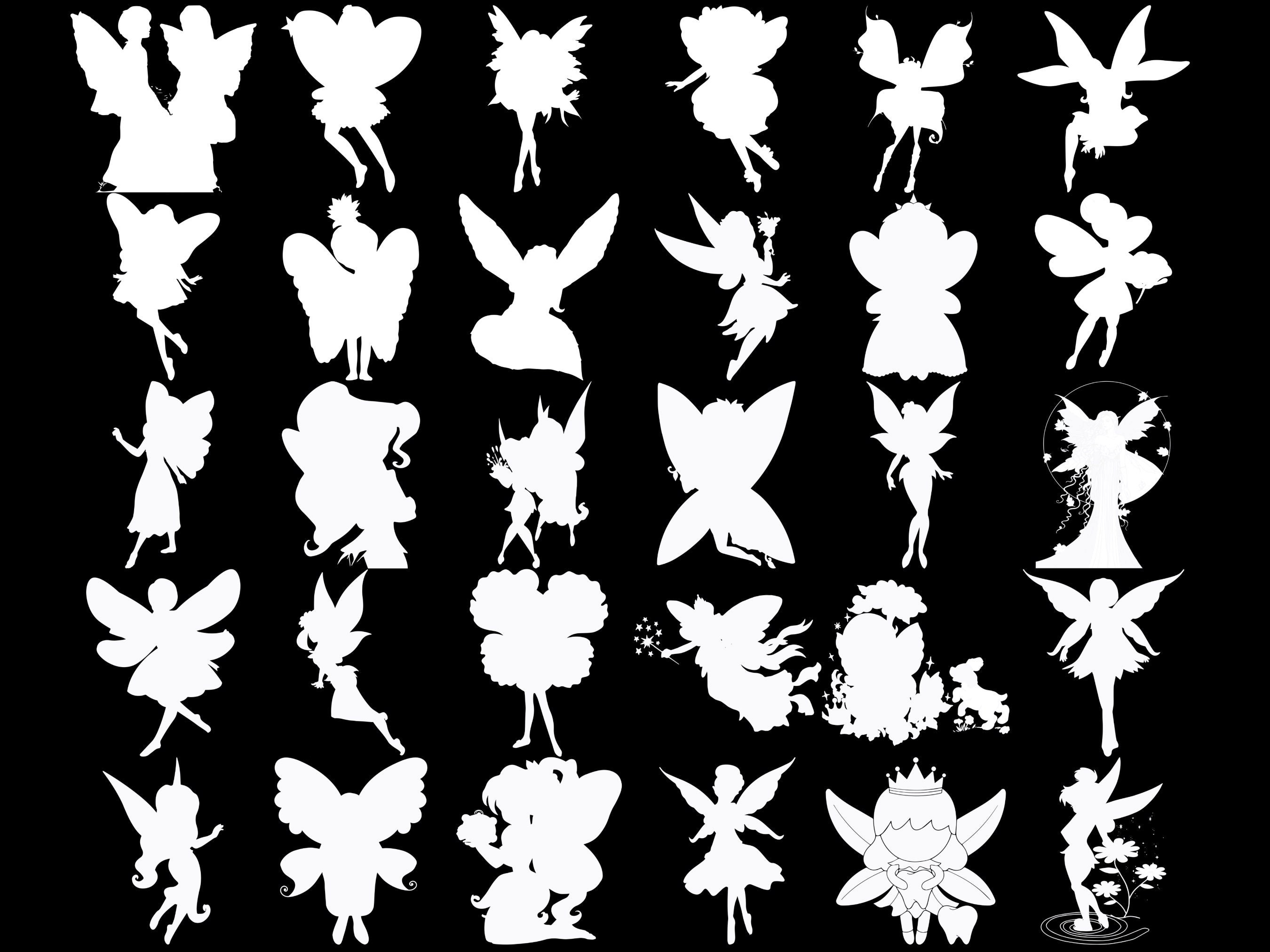 Cartoon Fairy Outlines & Silhouettes Set 2 Procreate Brush - Etsy
