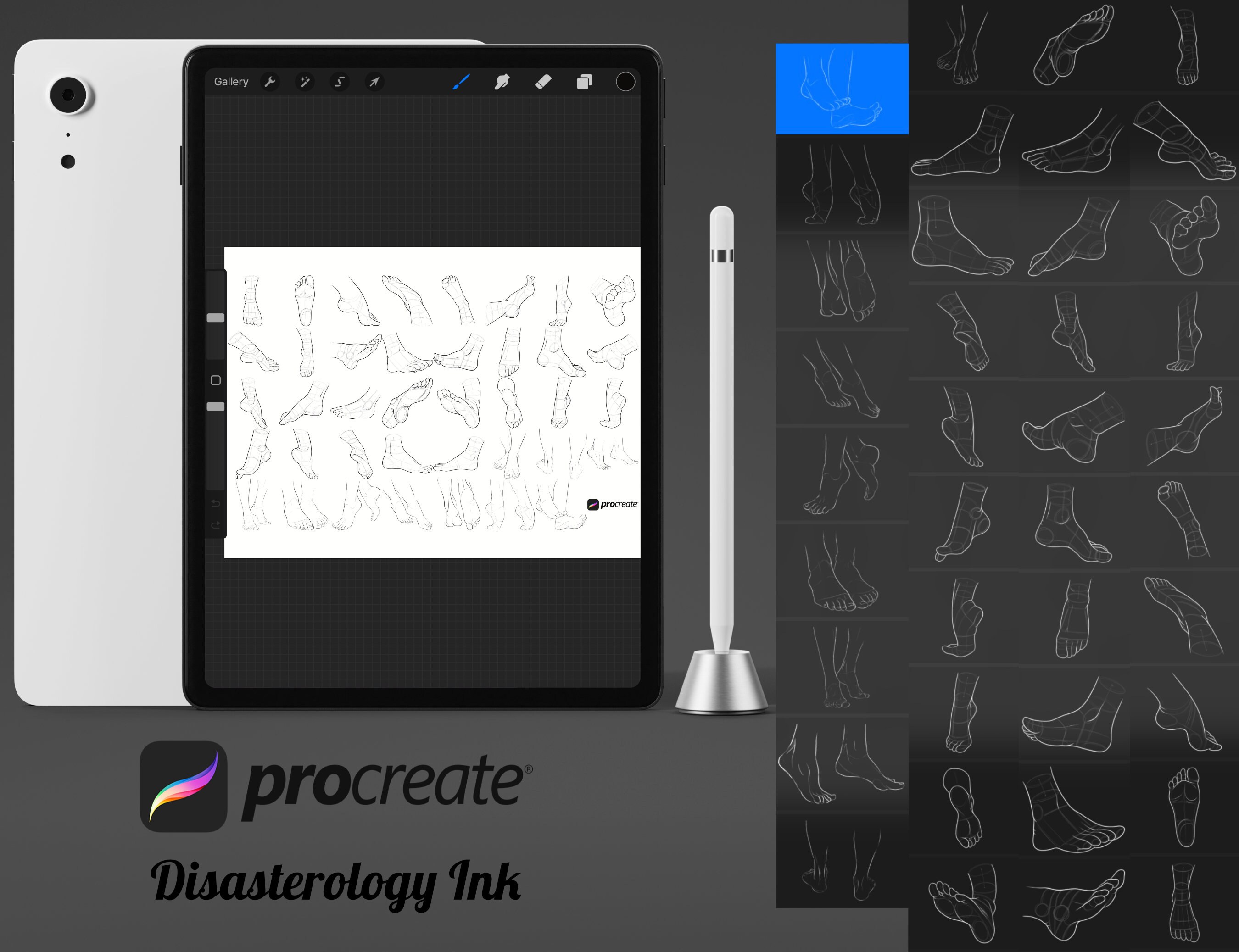 Human Portrait Feet Set 1 Procreate Brush Stamps 39 Foot - Etsy