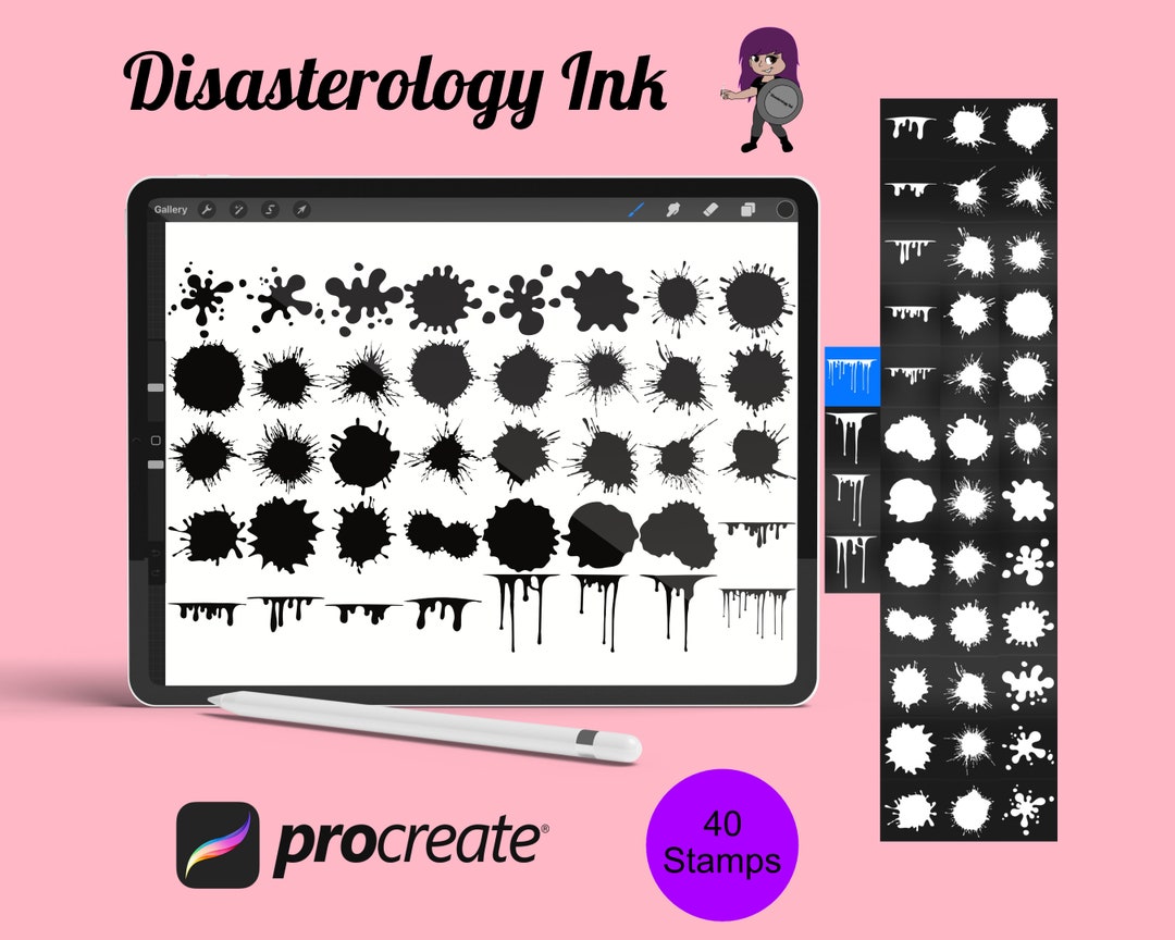 Splash Splatter Marks Set 2 Procreate Brush Stamps, 40 Splashes - Etsy