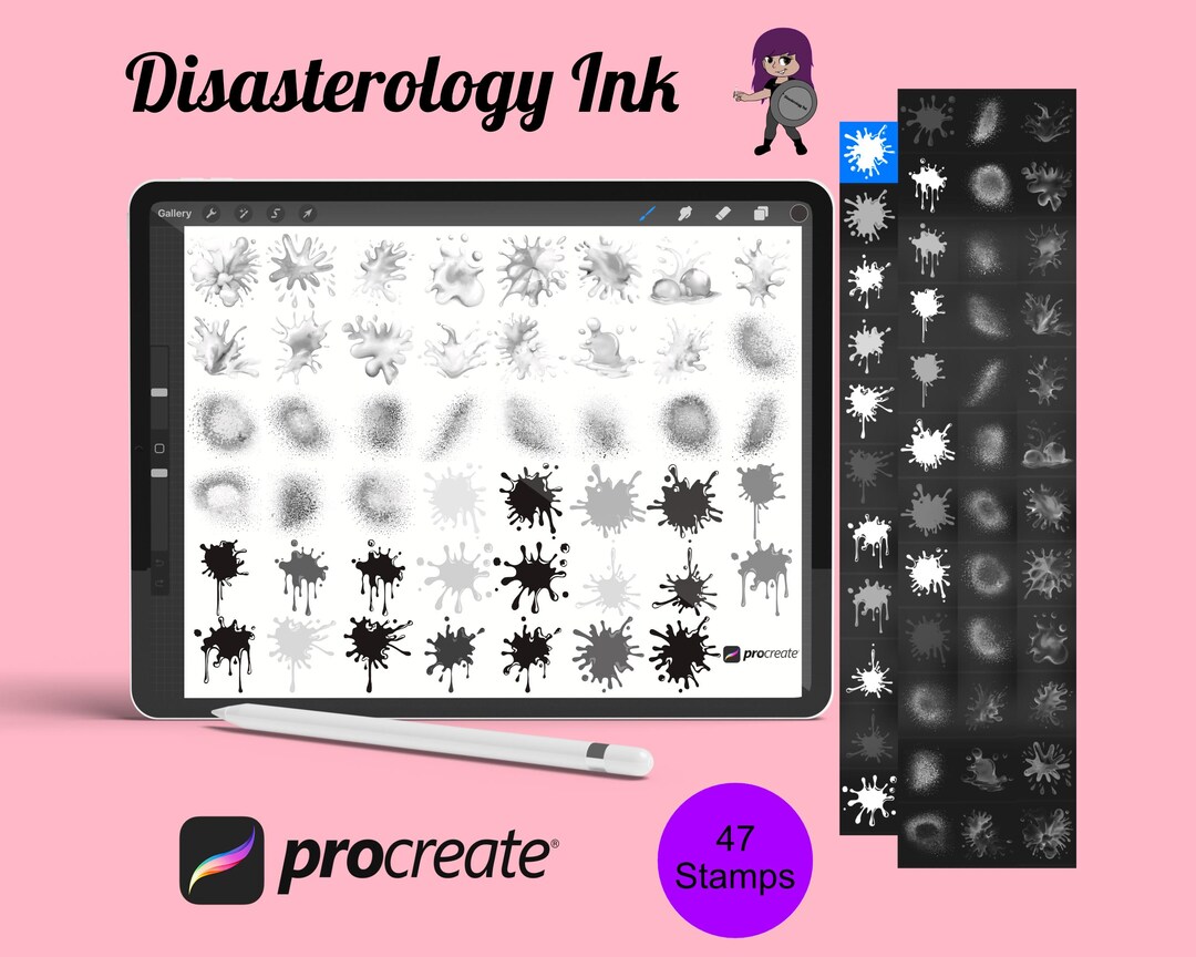 Splash Splatter Marks Set 4 Procreate Brush Stamps, 47 Splashes - Etsy