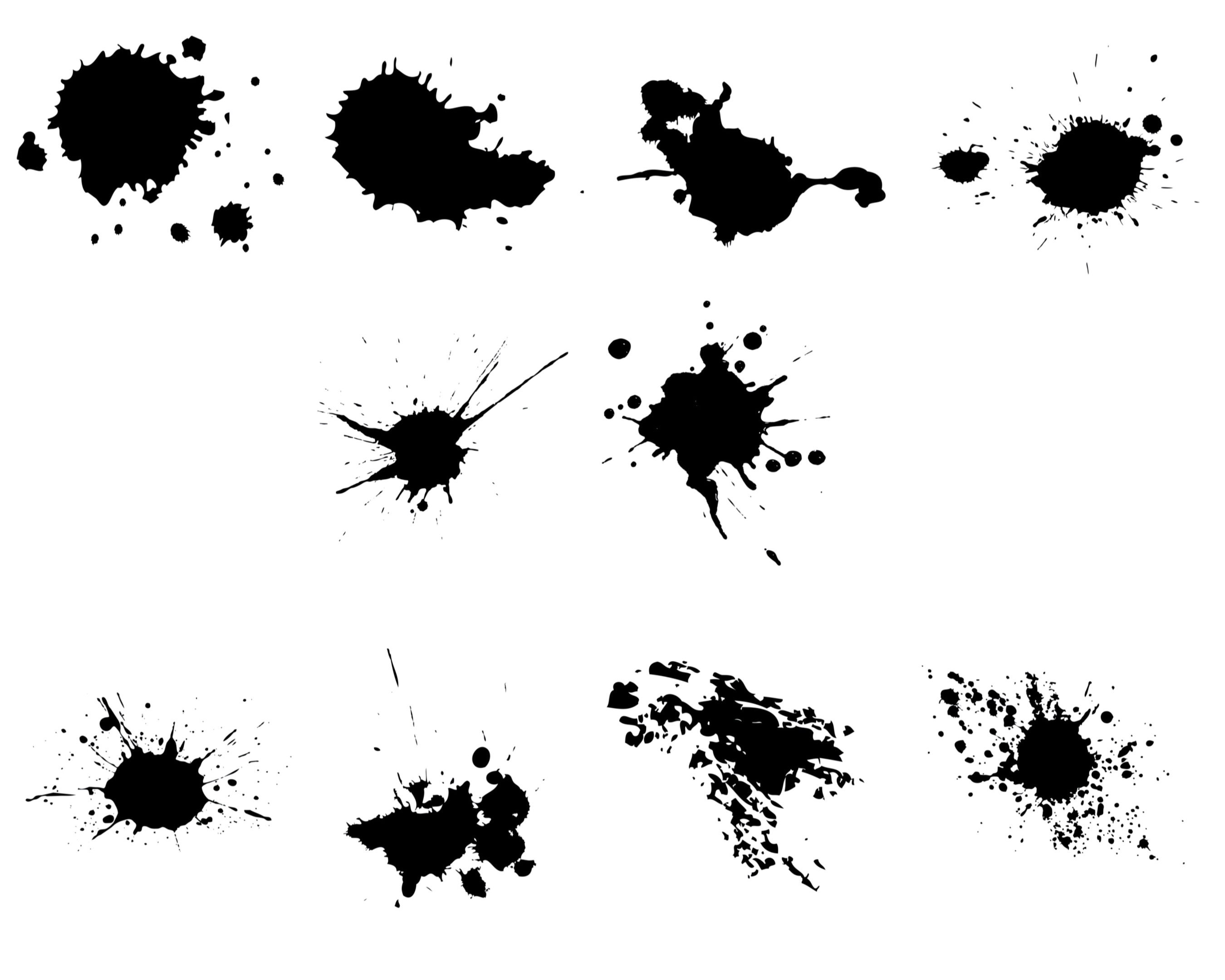 Splash Splatter Marks Set 1 Procreate Brush Stamps, 60 Splashes - Etsy