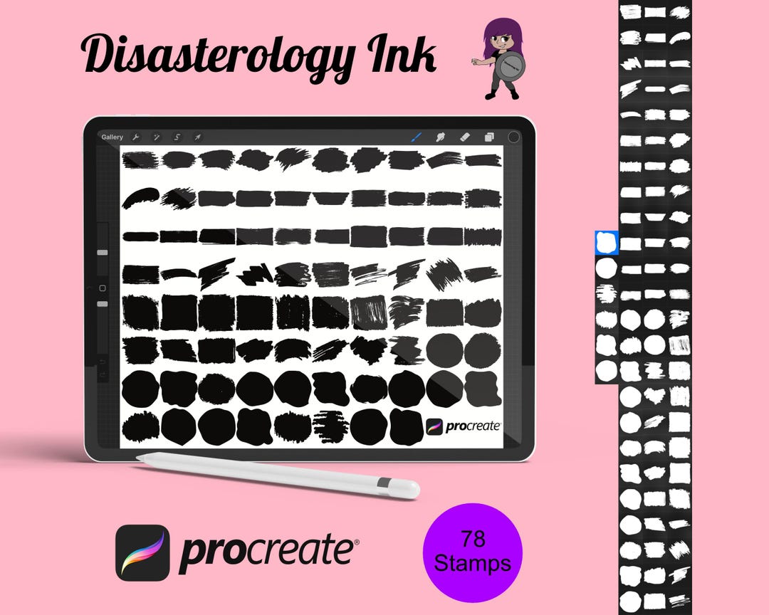 Paint Brush Swatches Set 1 Procreate Brush Stamps, 78 Swatches - Etsy