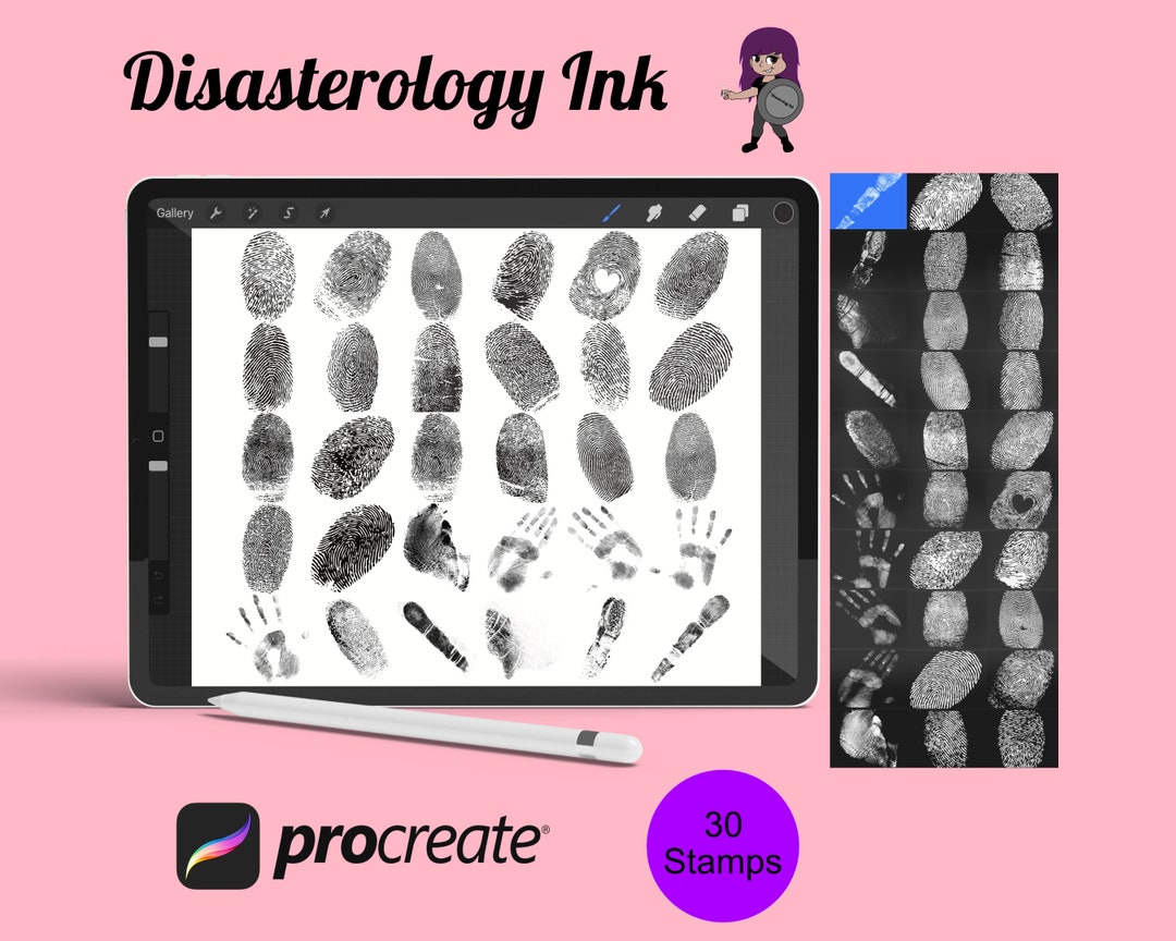 Fingerprints Set 1 Procreate Brush Stamps, 30 Hand Finger Prints - Etsy