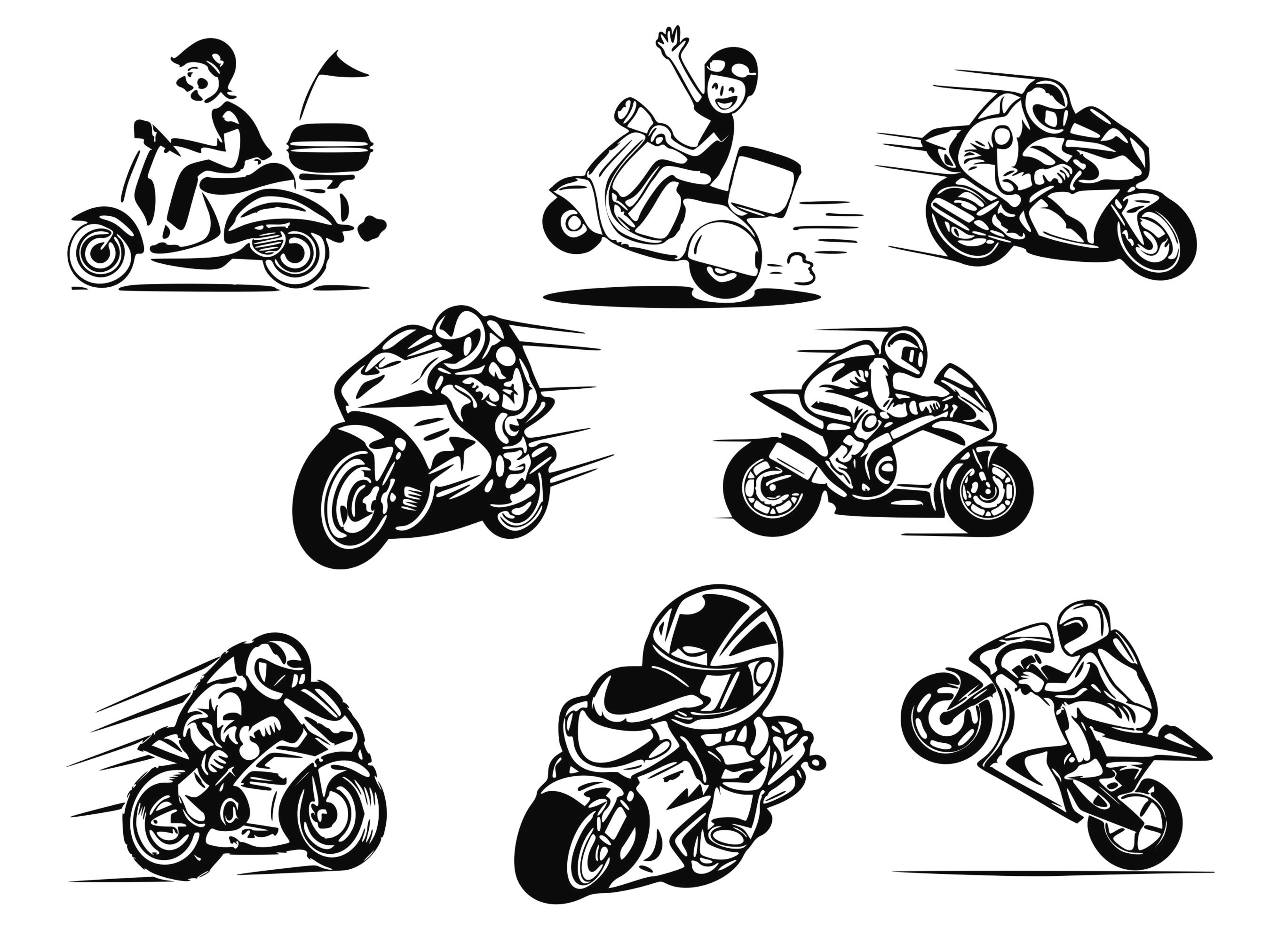 Motorcycle Silhouette Set 1 Procreate Brush Stamps 40 - Etsy