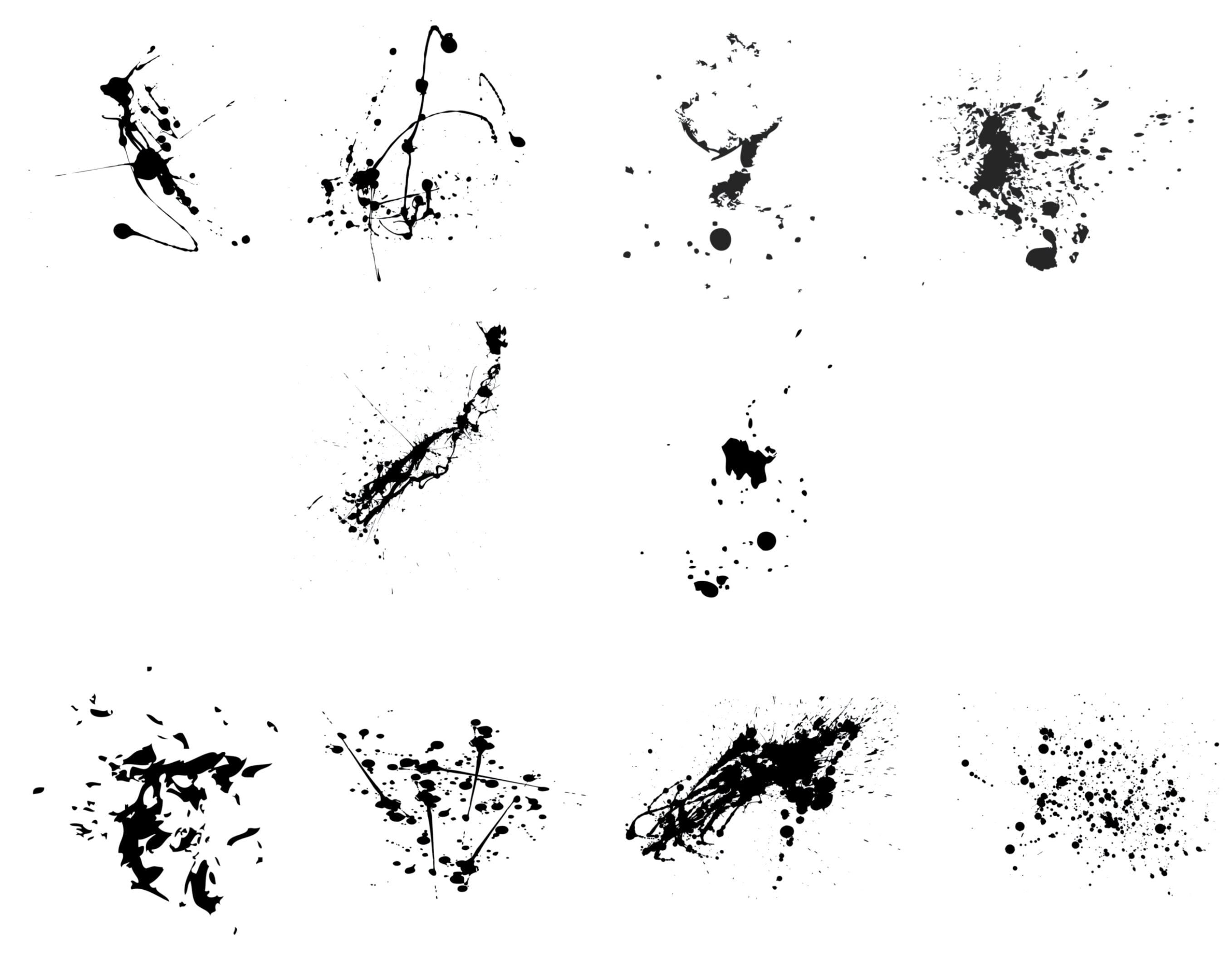 Splash Splatter Marks Set 1 Procreate Brush Stamps, 60 Splashes - Etsy