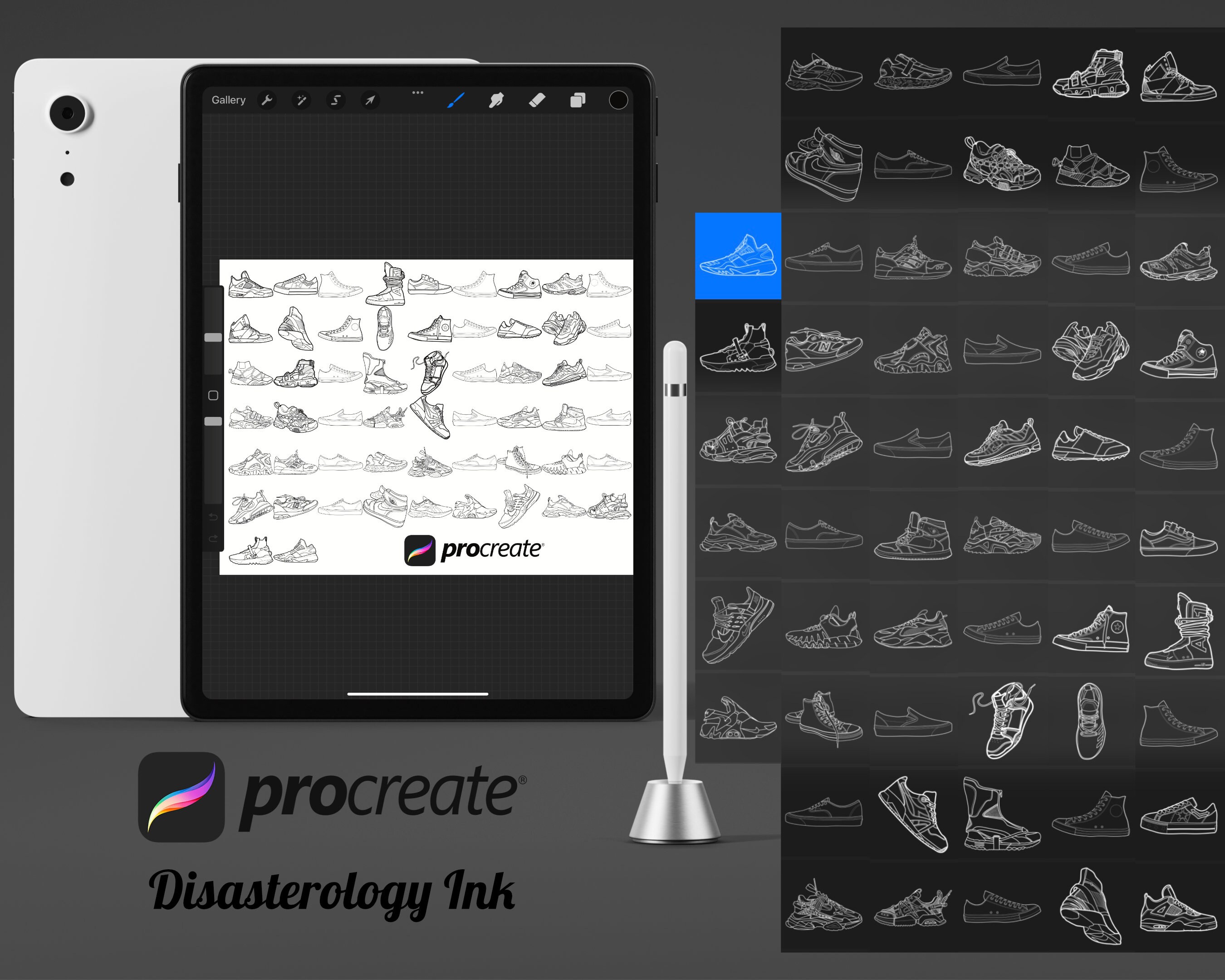 Sneaker Trainer Shoe Set 1 Procreate Brush Stamps, 56 Shoes - Etsy